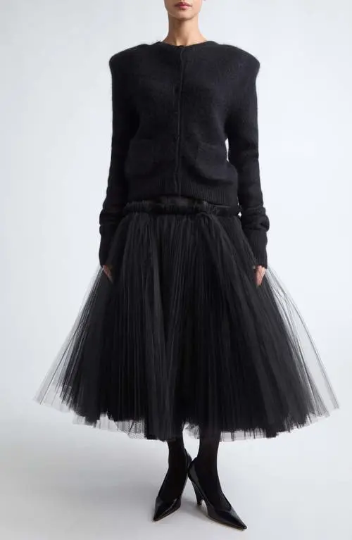 Matieres Fecales Millefeuille Tulle Midi Skirt - Black