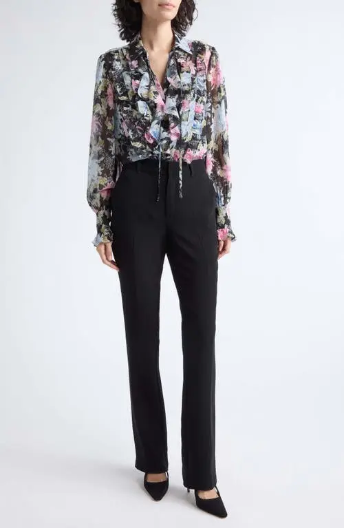 Cinq À Sept Phebe Ikat Dahlia Ruffled Top