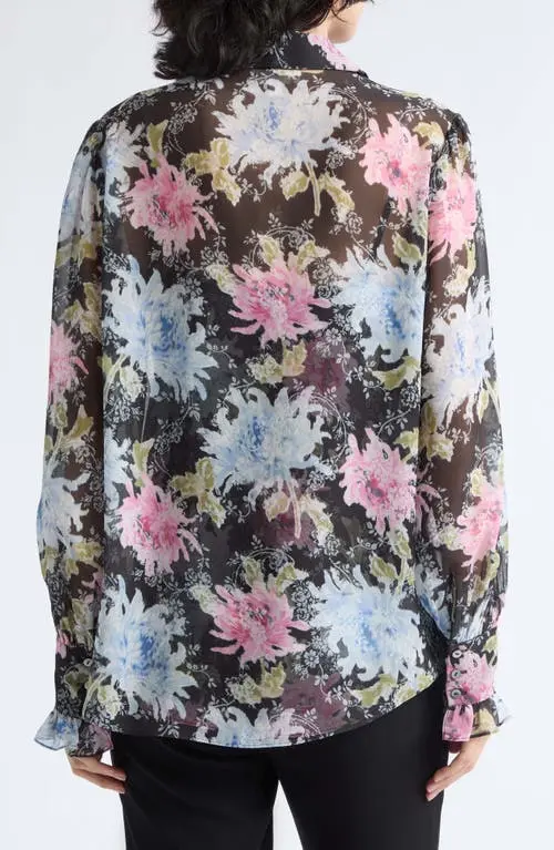 Cinq À Sept Phebe Ikat Dahlia Ruffled Top