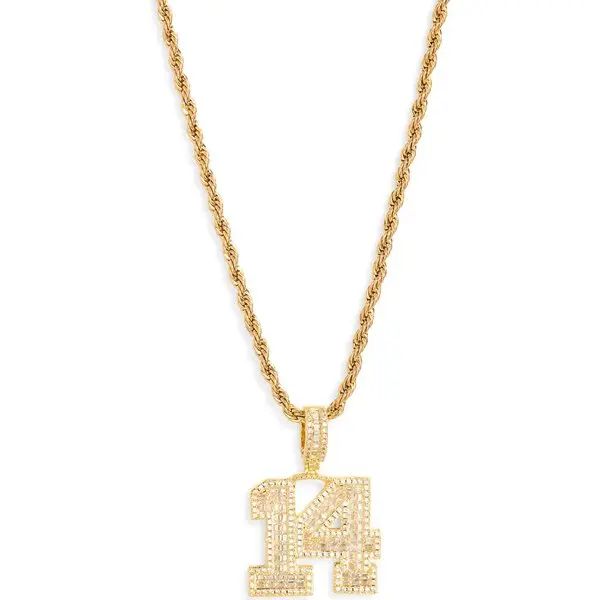 THE SIS KISS Game Day Bling Pendant Necklace - Gold