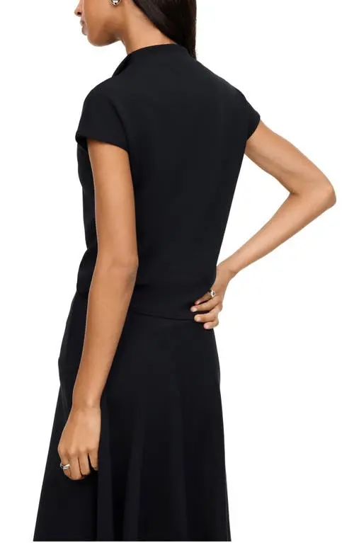 Spanx Draped Neck Tee - Very Black