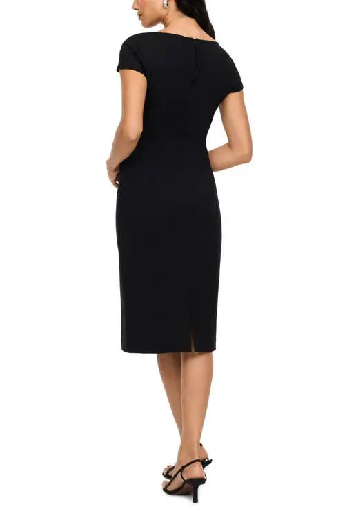 Spanx Ponte Cap Sleeve Midi Dress - Classic Black