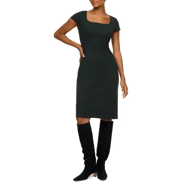 Spanx Ponte Cap Sleeve Midi Dress - Night Forest