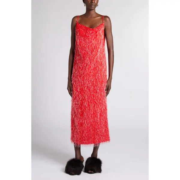 Bottega Veneta Fil Coupé Midi Dress - 6513 Flash Red
