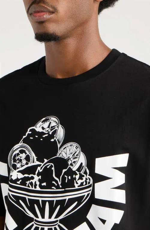 ICECREAM Rose Graphic T-shirt - Black
