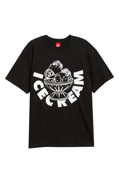 ICECREAM Rose Graphic T-shirt - Black