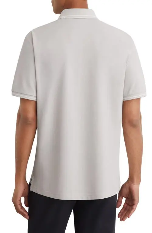 REISS Vale Half Zip Polo Shirt - Soft Grey