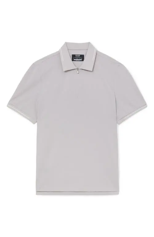 REISS Vale Half Zip Polo Shirt - Soft Grey