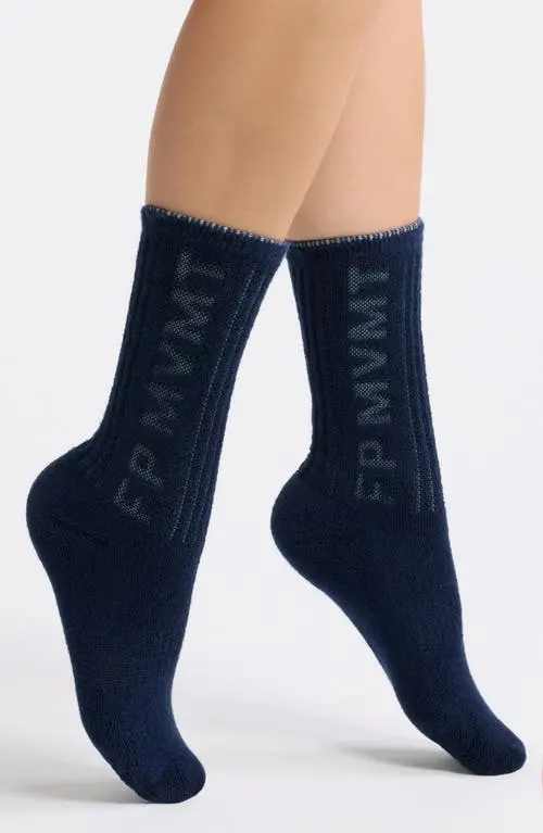 Free People Recovery Cotton Blend Terry Crew Socks - Midnight