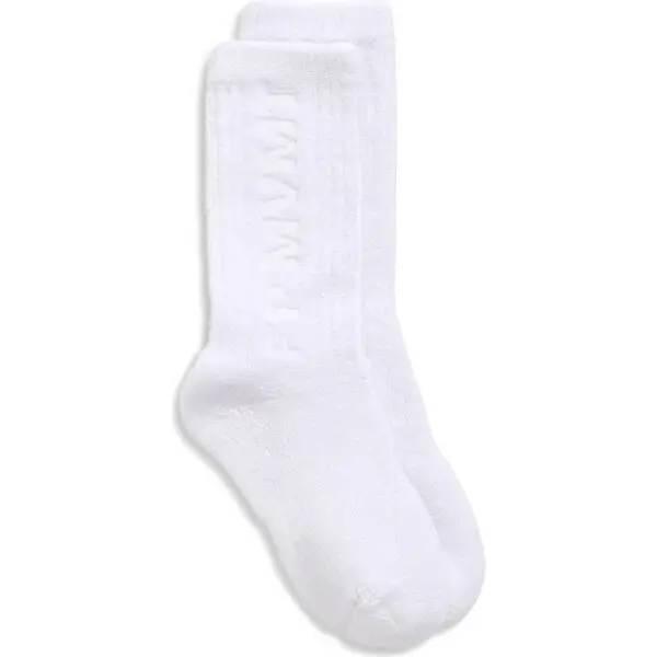 Free People Recovery Cotton Blend Terry Crew Socks - White