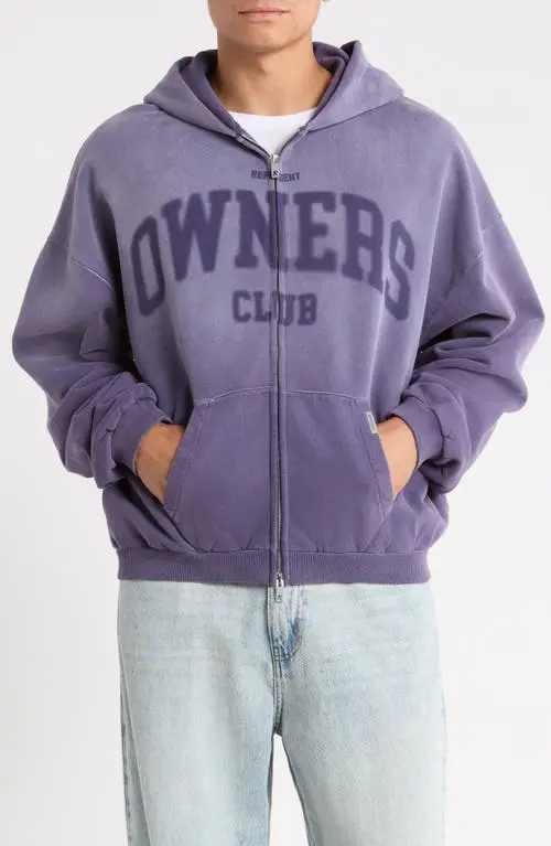 REPRESENT Owners Club Graphic Full Zip Hoodie - Deep Purple