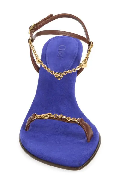 Chloé Zia Chain Drape Sandal - Olympic Blue