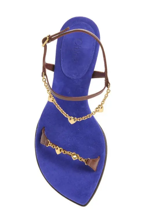 Chloé Zia Chain Drape Sandal - Olympic Blue