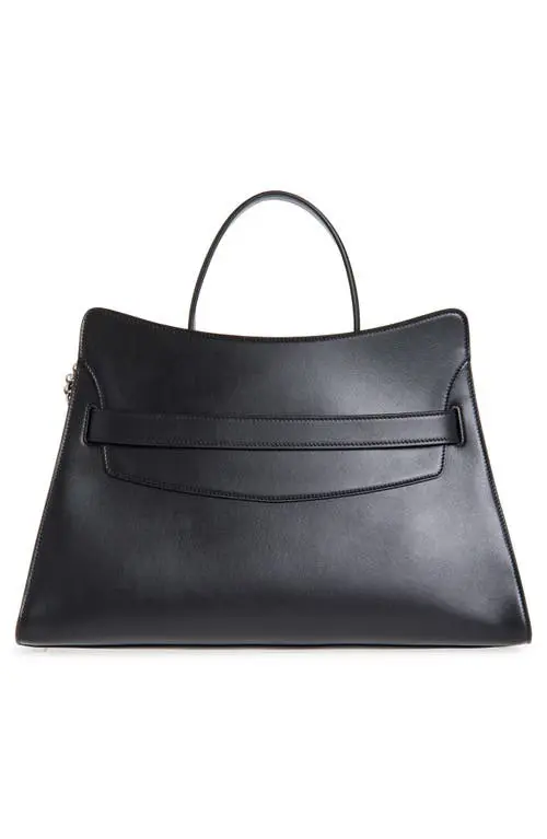 Alexander McQueen Locke Leather Top Handle Bag - Black/grey
