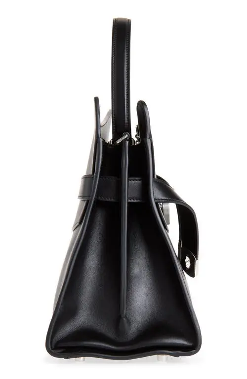 Alexander McQueen Locke Leather Top Handle Bag - Black/grey