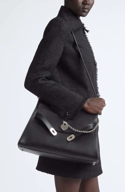 Alexander McQueen Locke Leather Top Handle Bag - Black/grey