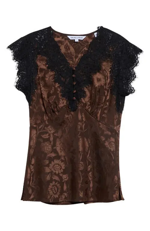Veronica Beard Pascaline Floral Print Top
