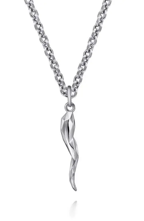 Gabriel & Co. Facets Italian Horn Pendant Necklace - Sterling Silver