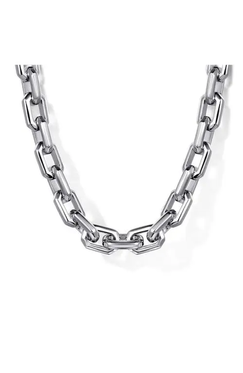 Gabriel & Co. Faceted Link Chain Necklace - Sterling Silver