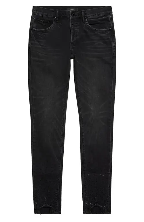 PURPLE BRAND High Contrast Bling Skinny Jeans - Black