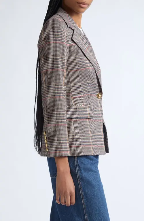 Veronica Beard Healy Houndstooth Plaid Dickey Jacket