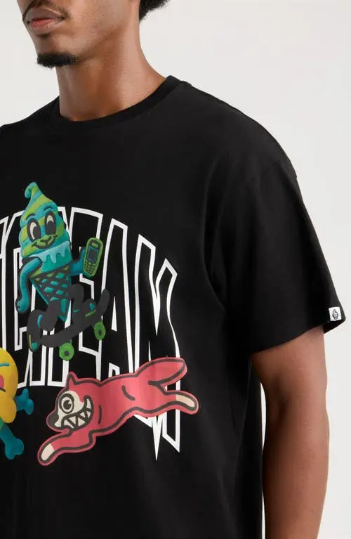 ICECREAM Marshmallow Cotton Graphic T-shirt - Black