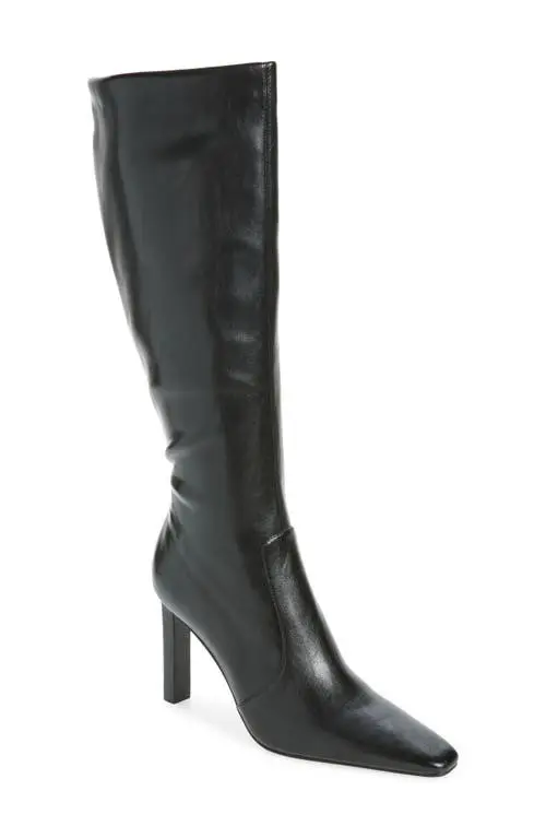 Jeffrey Campbell Spiraling Faux Leather Knee High Boot - Black