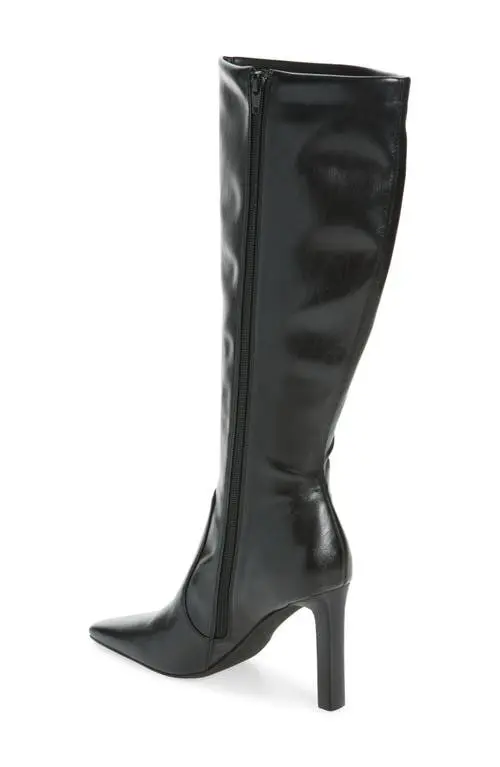 Jeffrey Campbell Spiraling Faux Leather Knee High Boot - Black