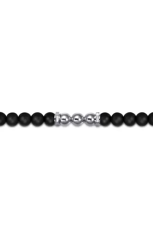 GABRIEL & CO. Bujukan Sterling Silver & Onyx Beaded Bracelet