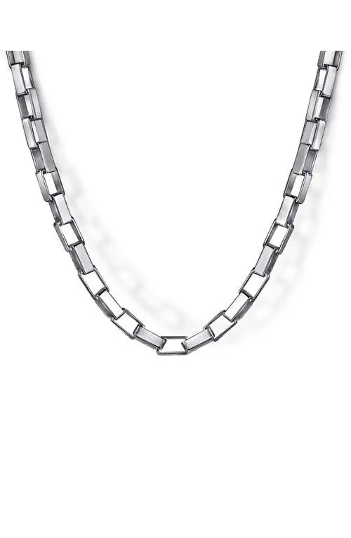 Gabriel & Co. Facets Box Chain Necklace - Sterling Silver
