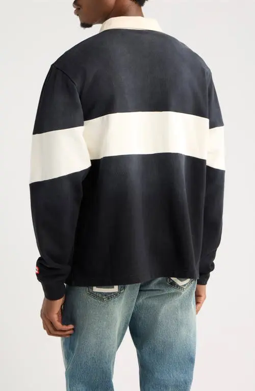 ICECREAM Ginger Stripe Cotton Polo Sweatshirt
