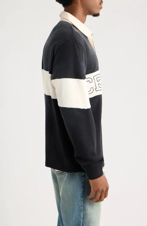 ICECREAM Ginger Stripe Cotton Polo Sweatshirt