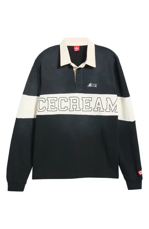 ICECREAM Ginger Stripe Cotton Polo Sweatshirt