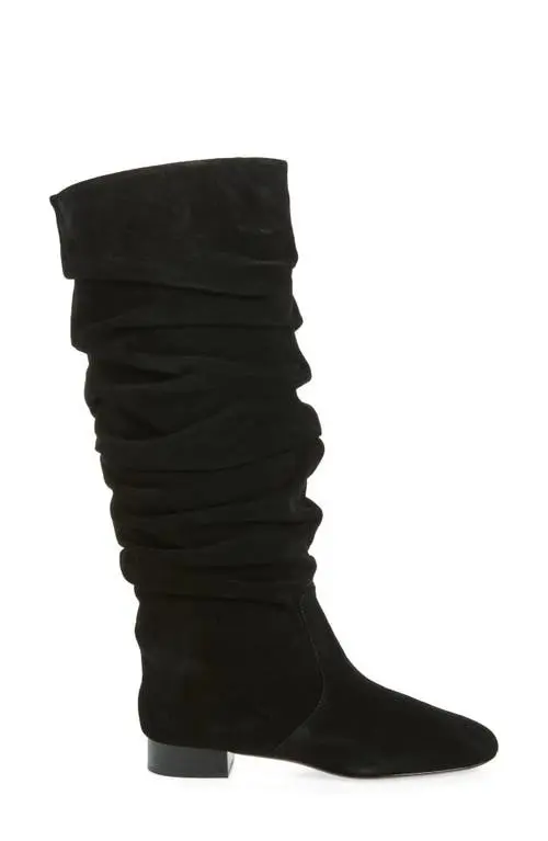Jeffrey Campbell Vashti Leather Knee High Boot - Black Suede