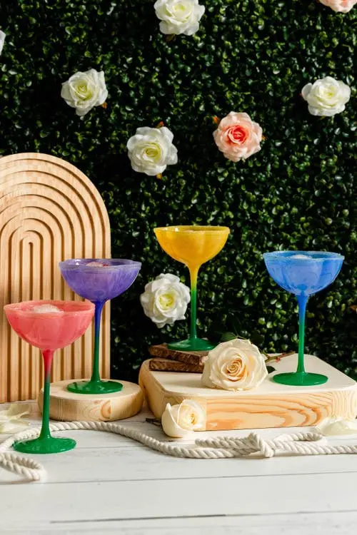 JEANNE FITZ Ombre Flower Coupes, Assorted Colors