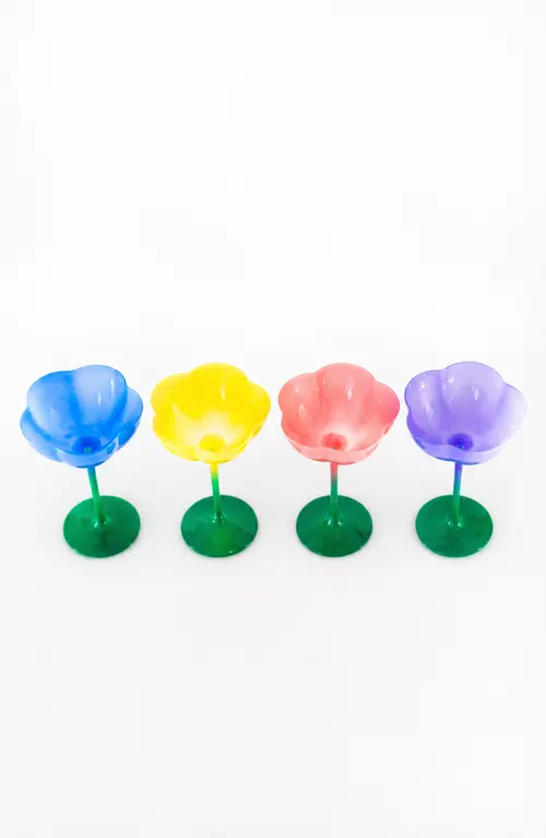 JEANNE FITZ Ombre Flower Coupes, Assorted Colors