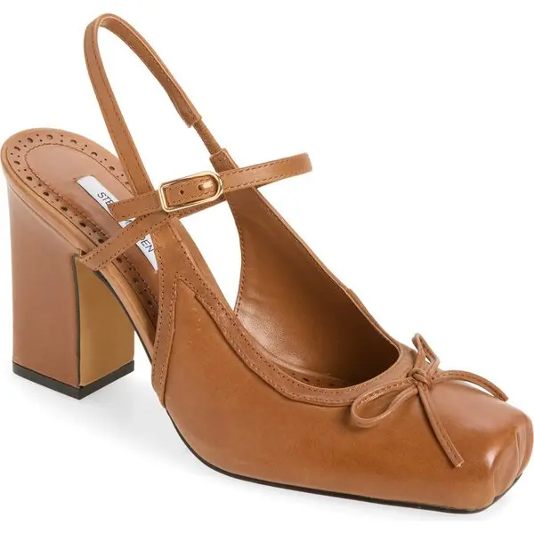 Steve Madden Elaine Slingback Pump - Cognac Leather