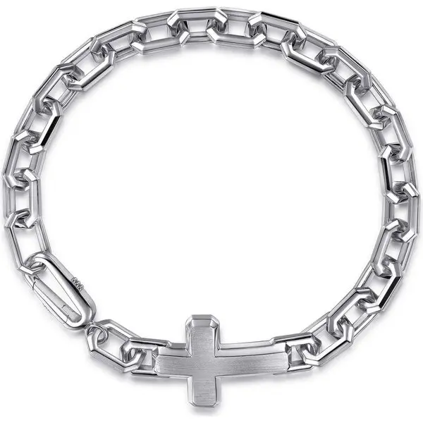 Gabriel & Co. Cross Link Bracelet - Sterling Silver