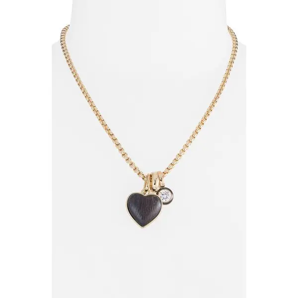 ROXANNE ASSOULIN Mini Simple Wood Heart Pendant Necklace - Walnut