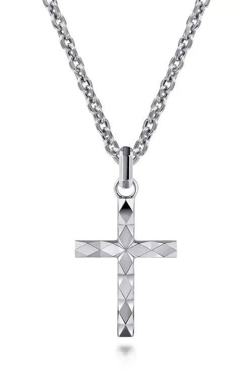GABRIEL & CO. Facets Cross Pendant Necklace