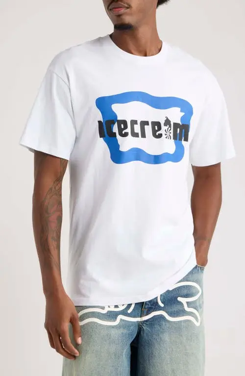 ICECREAM Root Beer Cotton Graphic T-shirt - White