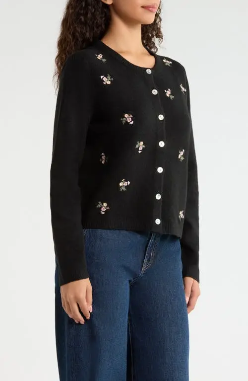 Lucky Brand Floral Embroidered Cardigan