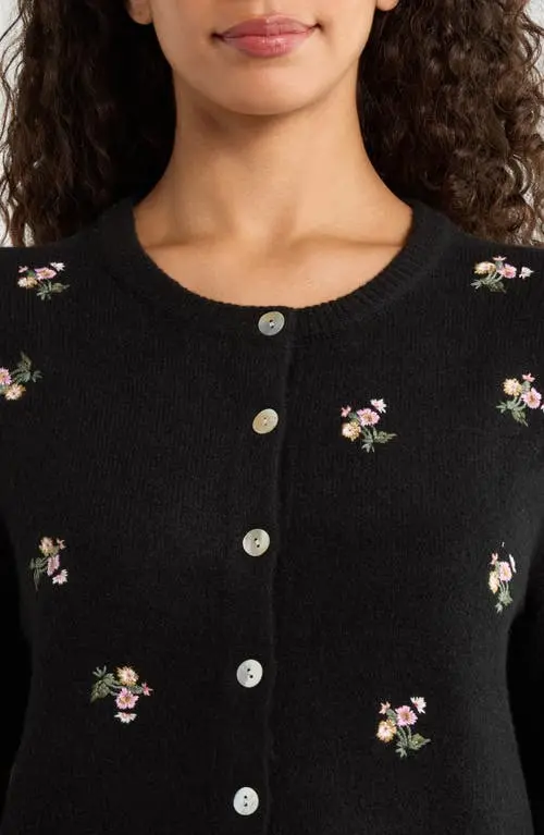 Lucky Brand Floral Embroidered Cardigan