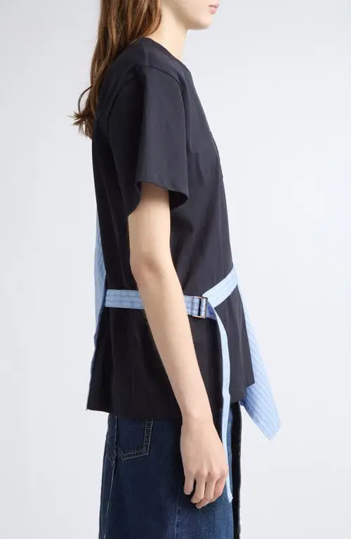 Sacai Poplin Mixed Media T-shirt