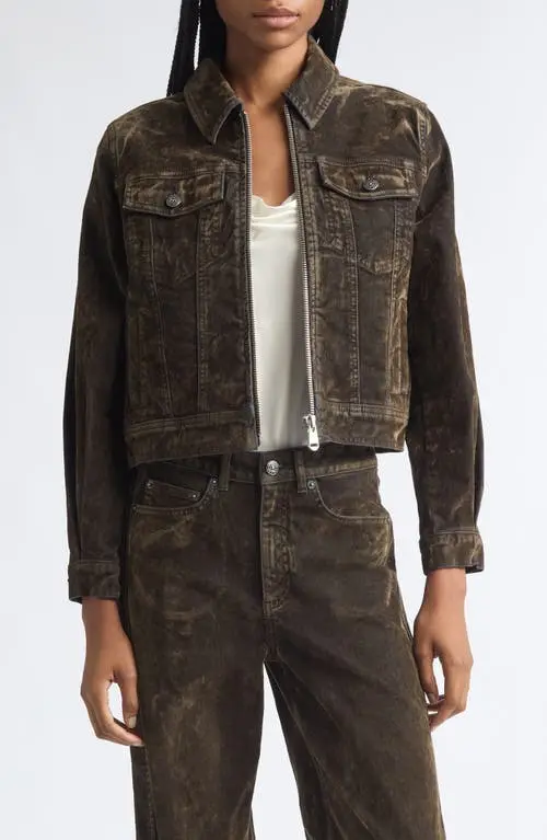 Cinq À Sept Nicole Flocked Denim Jacket