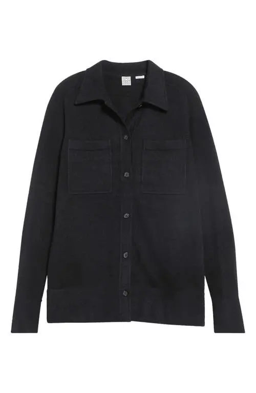 TOTEME Cashmere Button Down Knit Shirt - Black