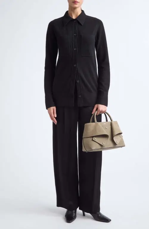 TOTEME Cashmere Button Down Knit Shirt - Black