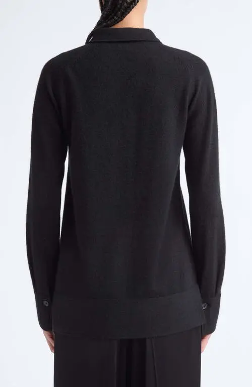 TOTEME Cashmere Button Down Knit Shirt - Black