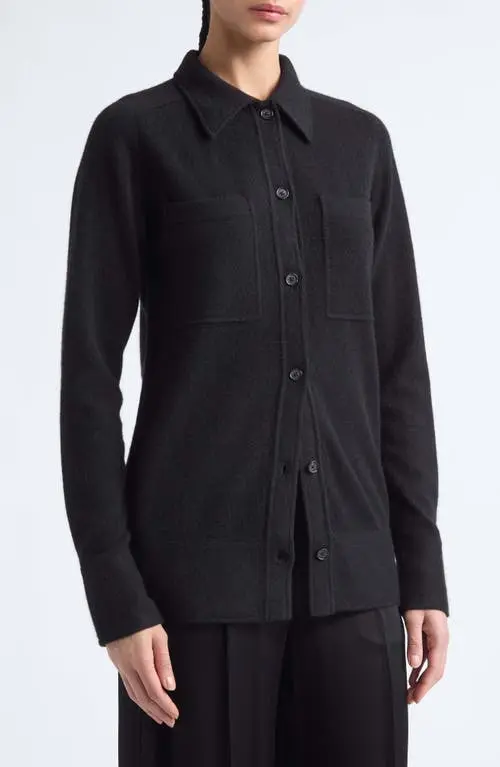 TOTEME Cashmere Button Down Knit Shirt - Black