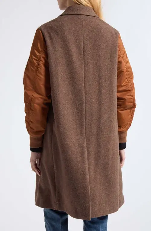 Undercover Mixed Media Double Breasted Coat